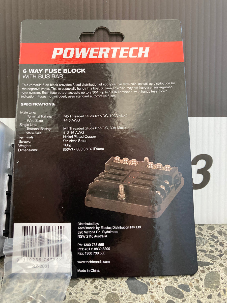 6Way Fuse Block with Bus Bar – Premium Parts NZ