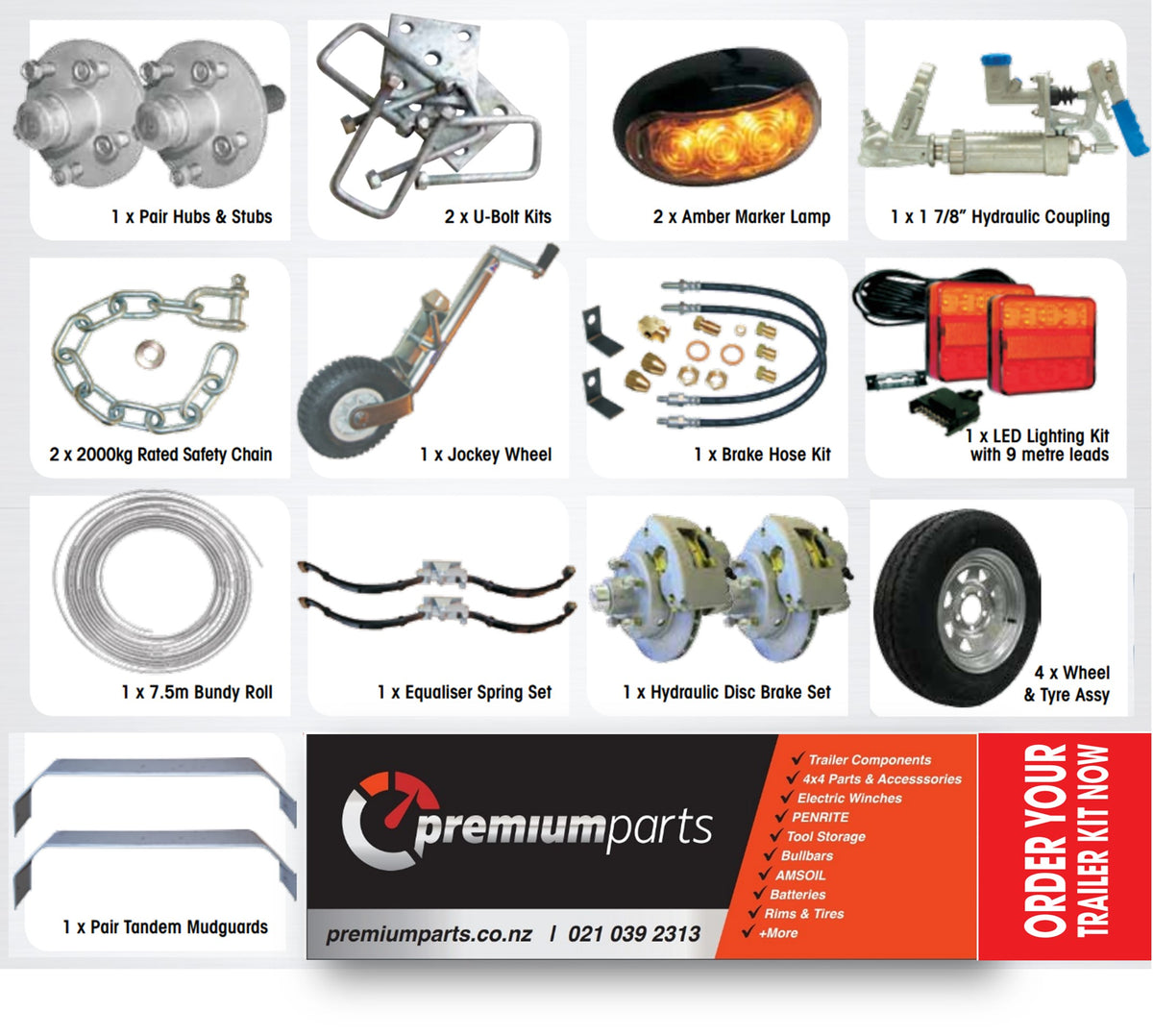 CM Trailer 2500kg Tandem Setup - Hydraulic Braked – Premium Parts NZ